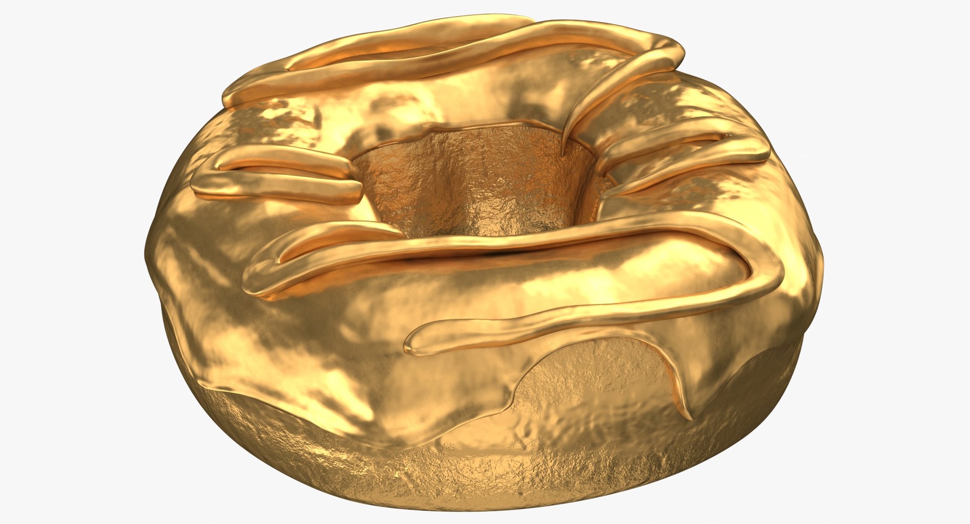 3D Donut 05 Gold - TurboSquid 1592525
