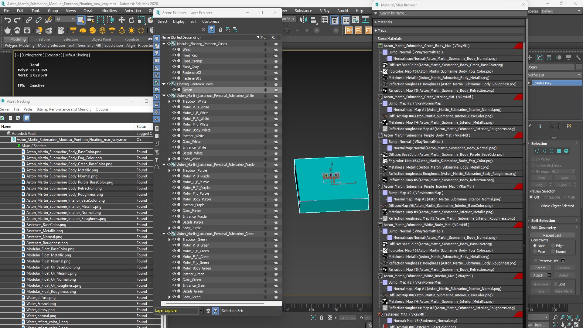 3D Aston Martin Submarine Modular Pontoon Floating Model - TurboSquid ...