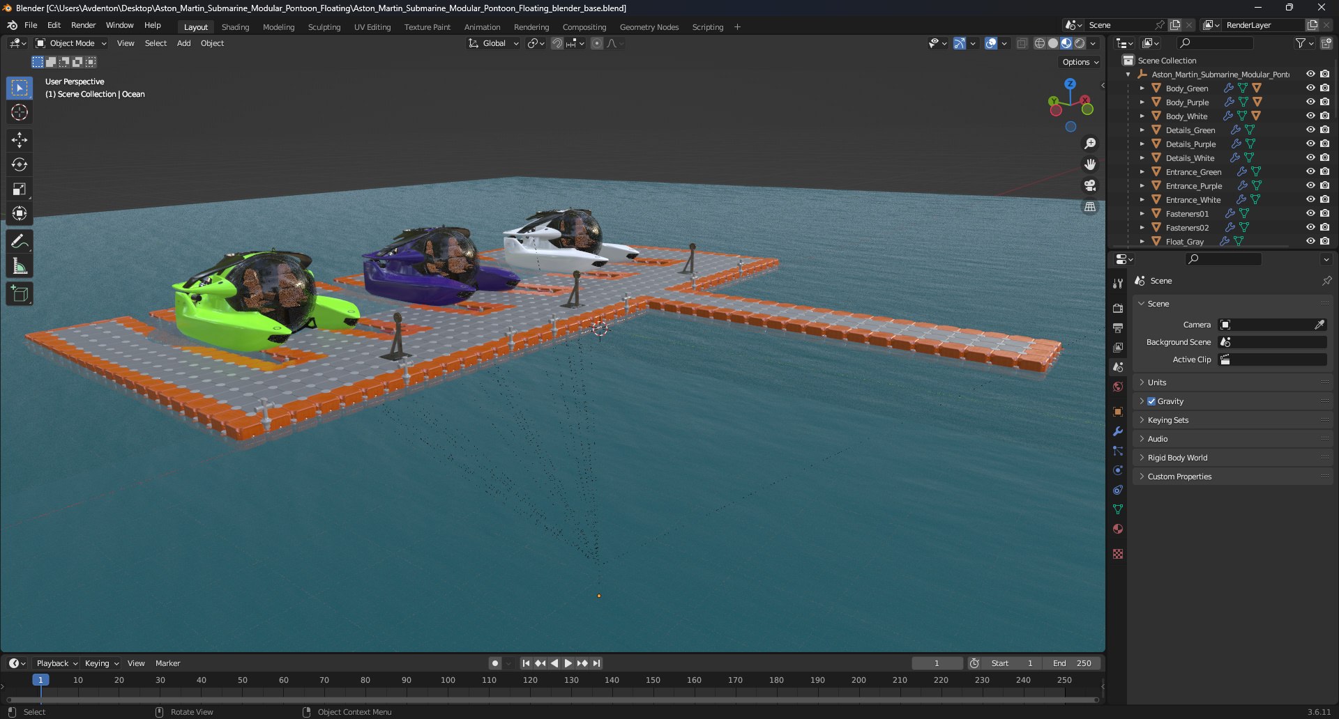 3D Aston Martin Submarine Modular Pontoon Floating Model - TurboSquid ...