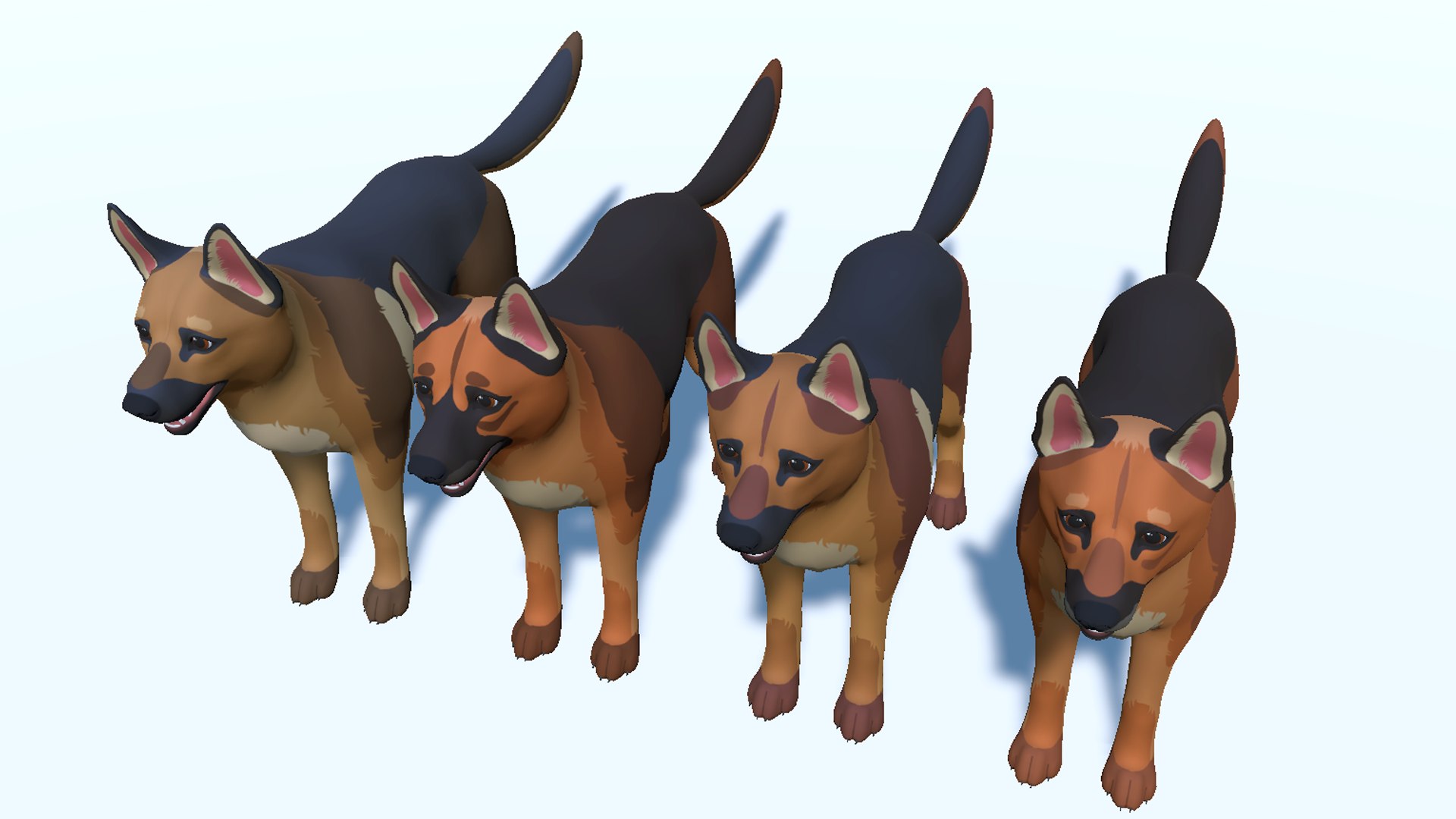 3D Cartoon Dog - Shepherd Model - TurboSquid 2256392