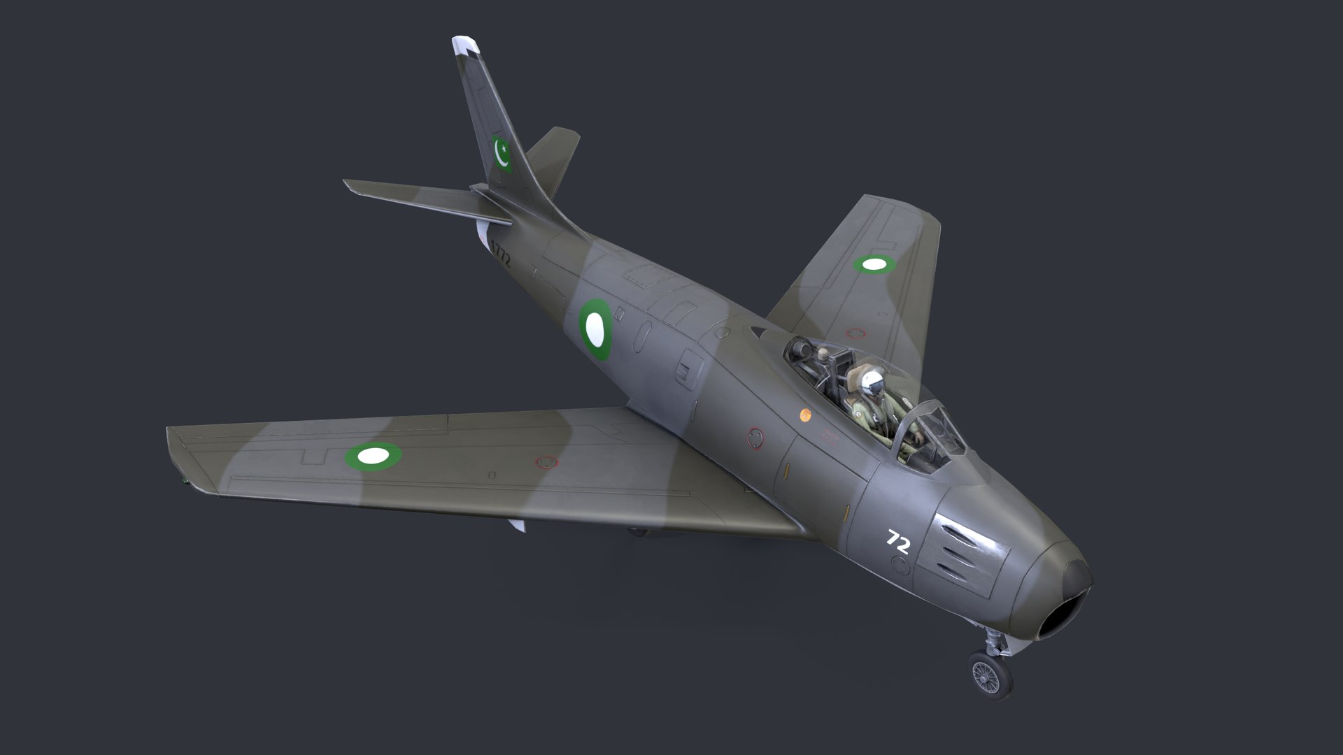 American F-86 Sabre Jet Fighter 3d C4d