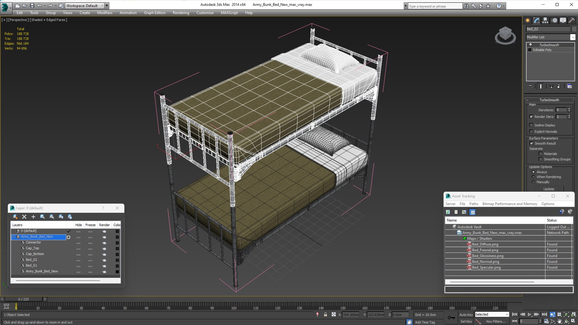 3D model Army Bunk Bed New - TurboSquid 2078174
