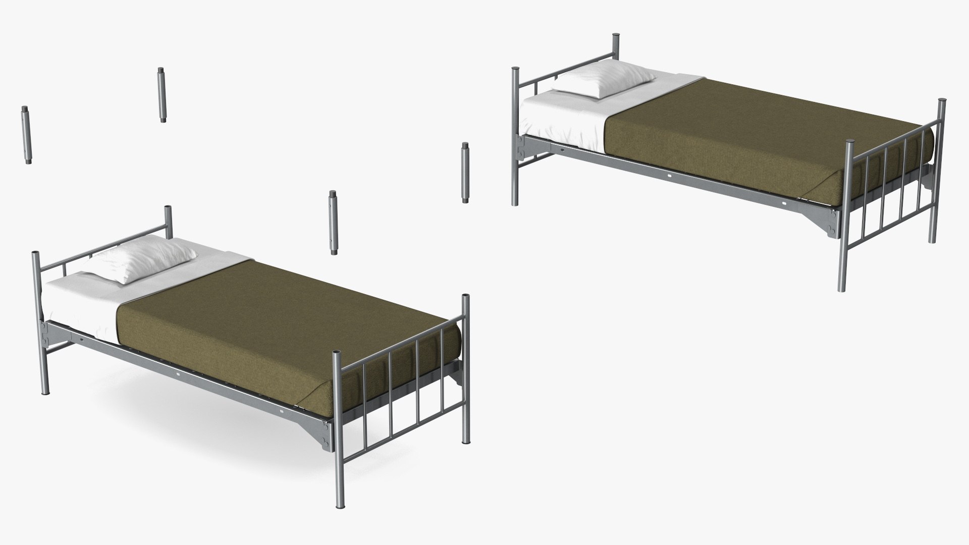 3D Model Army Bunk Bed New - TurboSquid 2078174