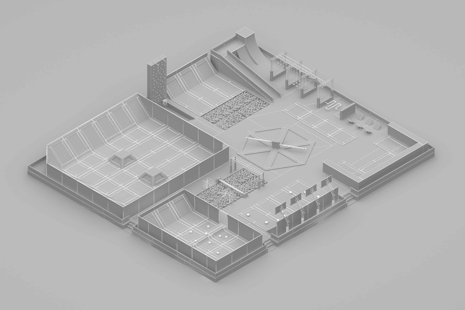 3D Model Trampoline Park - TurboSquid 1724908