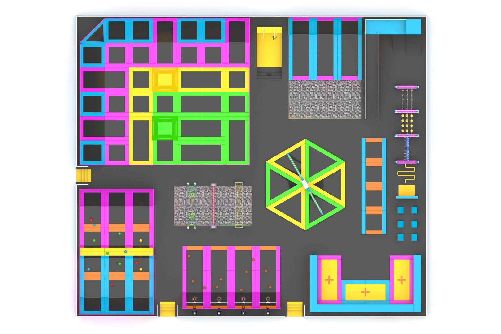 3D Model Trampoline Park - TurboSquid 1724908