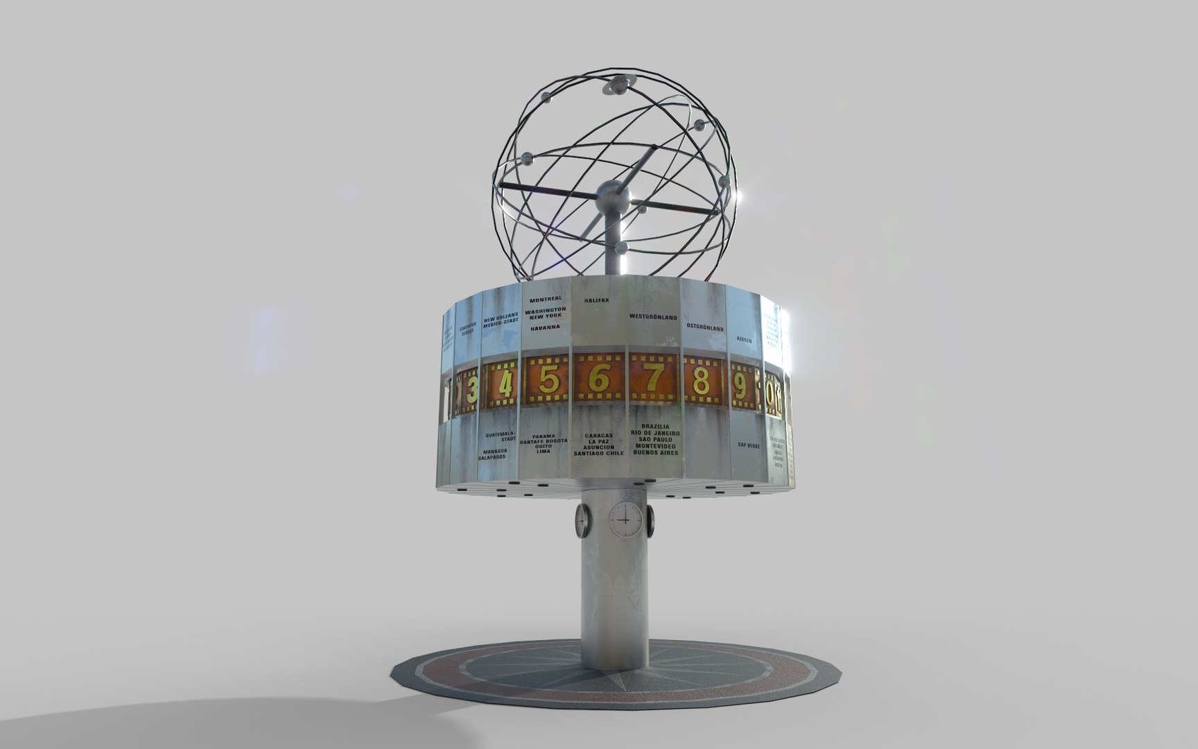 World Clock Berlin Alexander Platz 3D Model - TurboSquid 1737037
