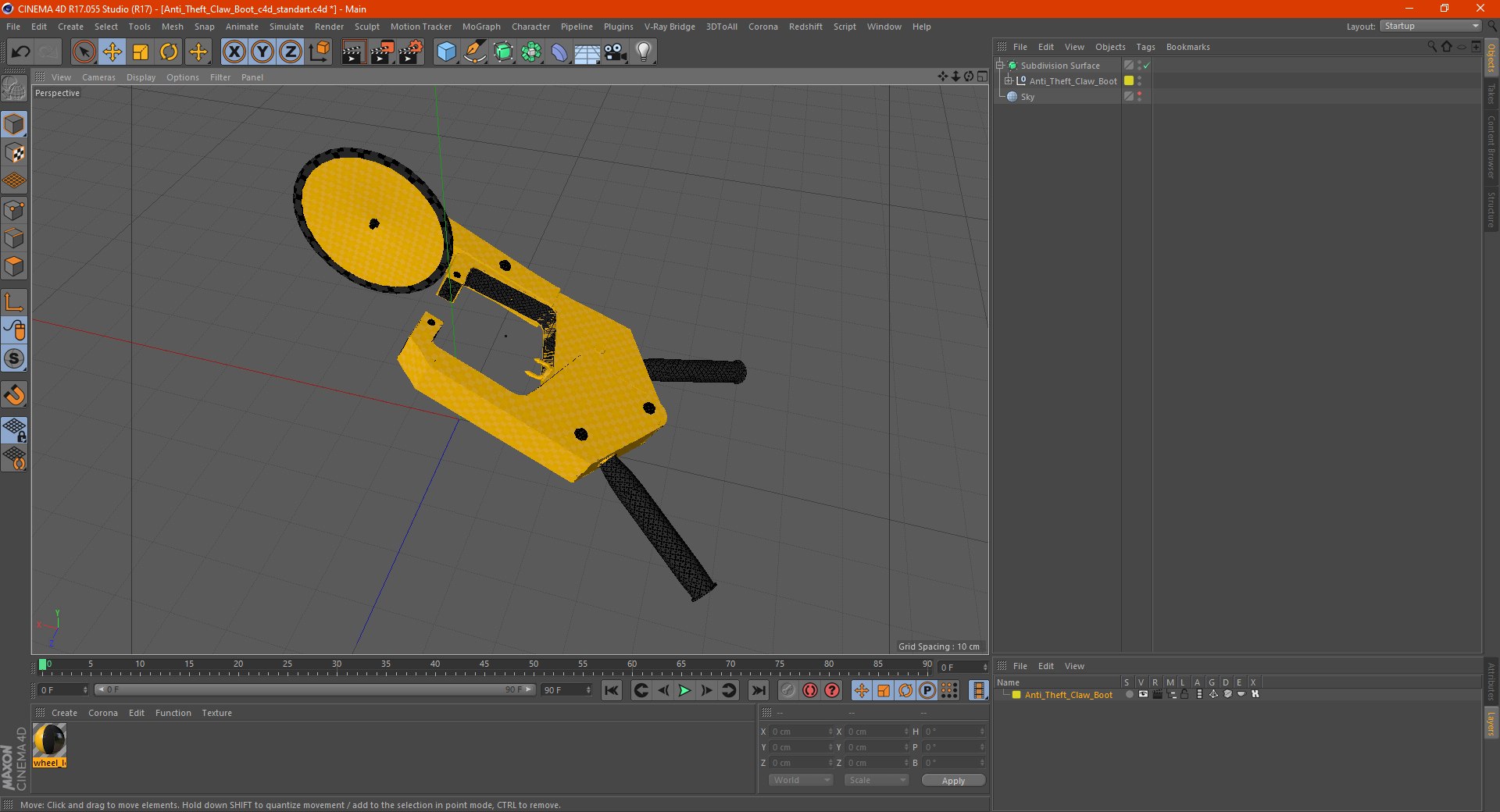 3D Anti Theft Claw Boot Model - TurboSquid 1607789