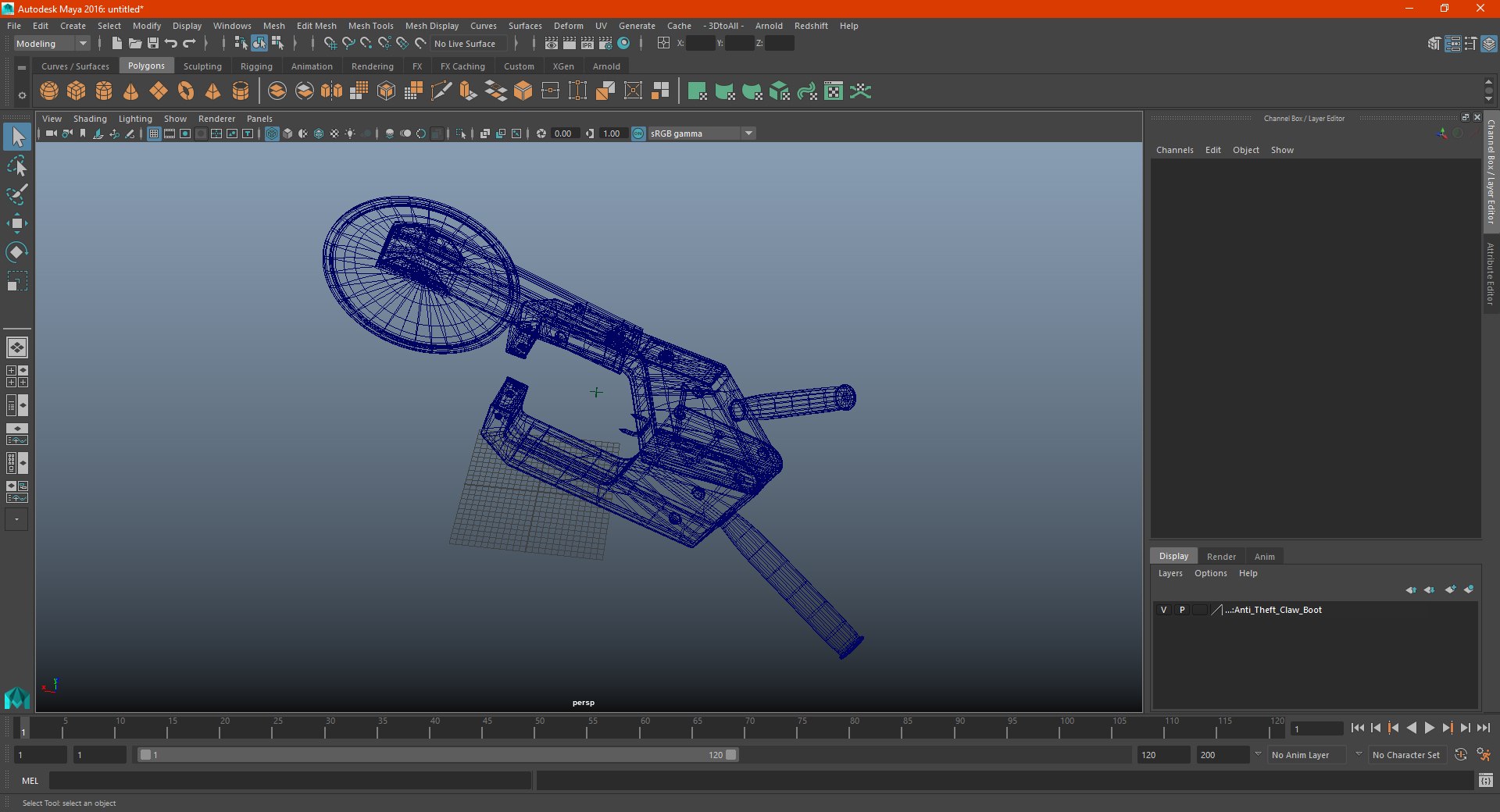 3D Anti Theft Claw Boot Model - TurboSquid 1607789