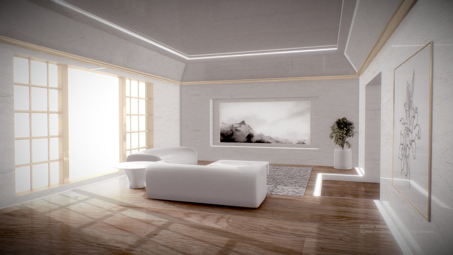 Simple Modern Living Room 3D model - TurboSquid 2060973
