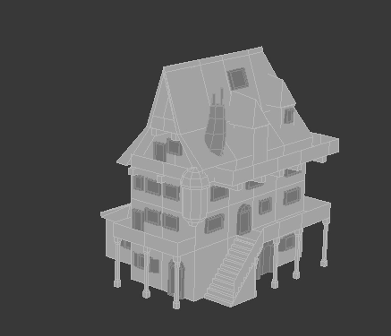 Modular Medieval Building 3d Model