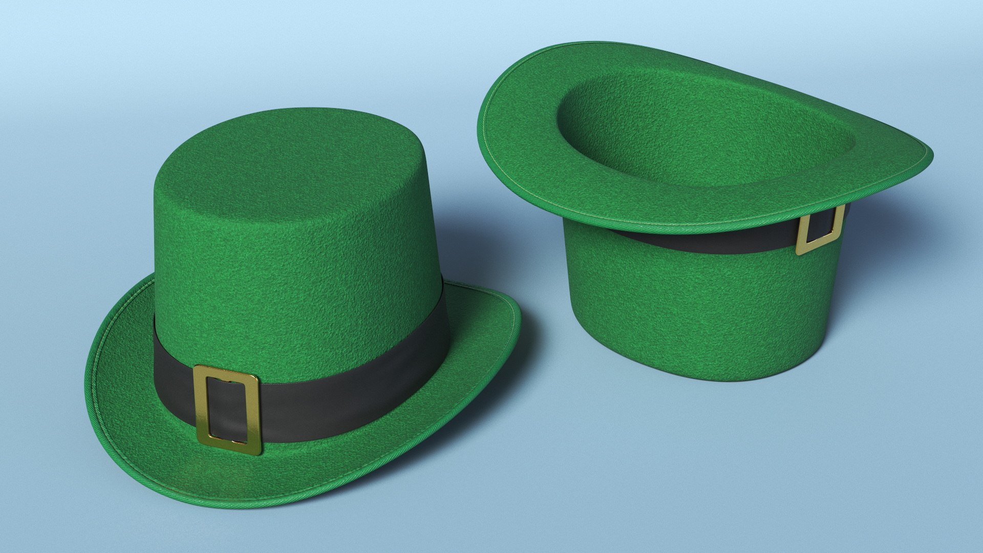 Saint Patrick Felt Hat On Mannequin Green 3D Model - TurboSquid 2393335