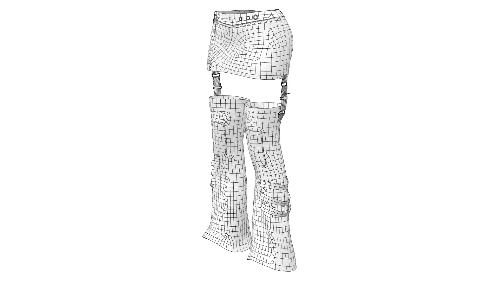 3D Cryo Punk Skirt With Leggings model - TurboSquid 1904938