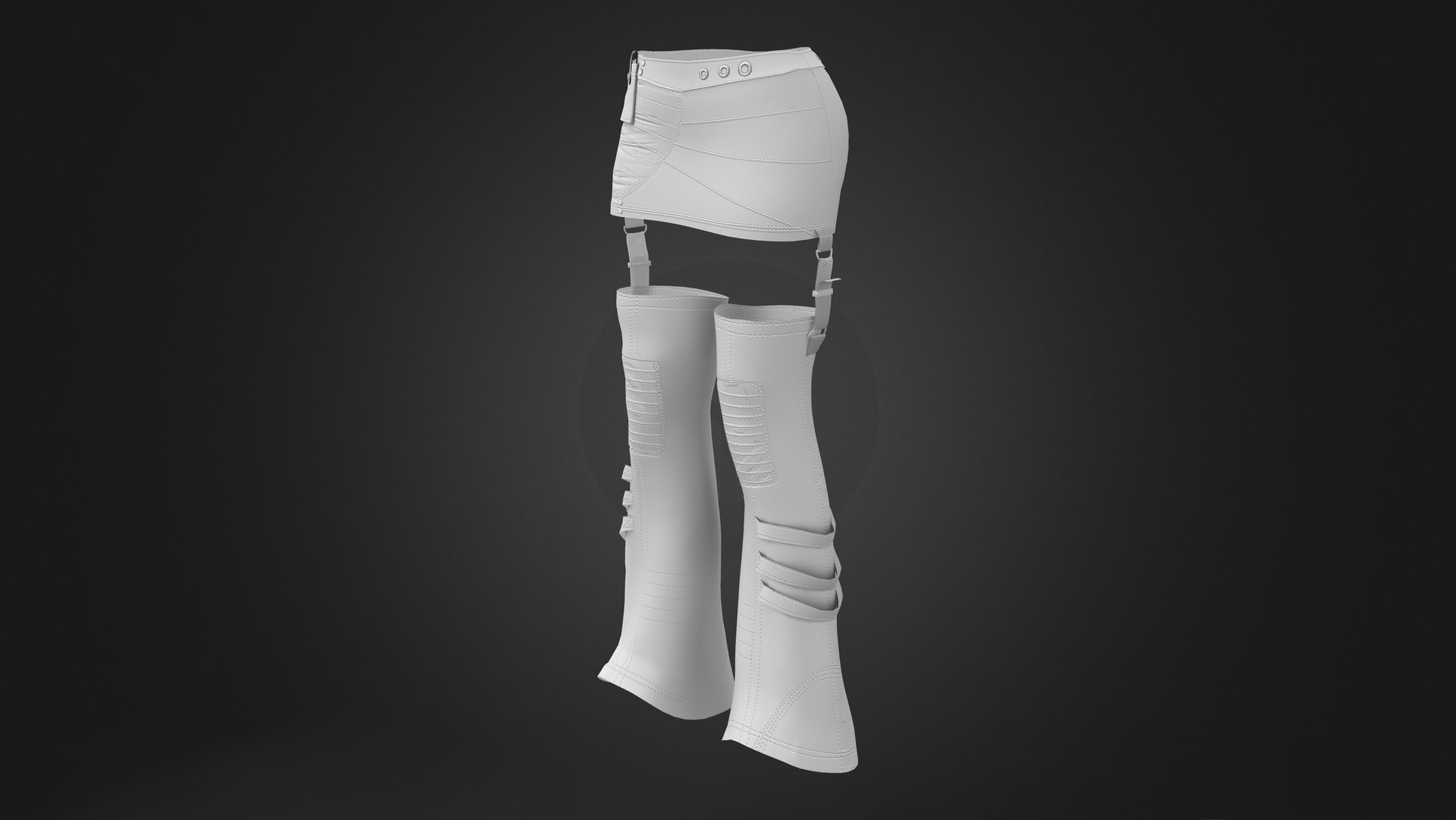 3D Cryo Punk Skirt With Leggings model - TurboSquid 1904938