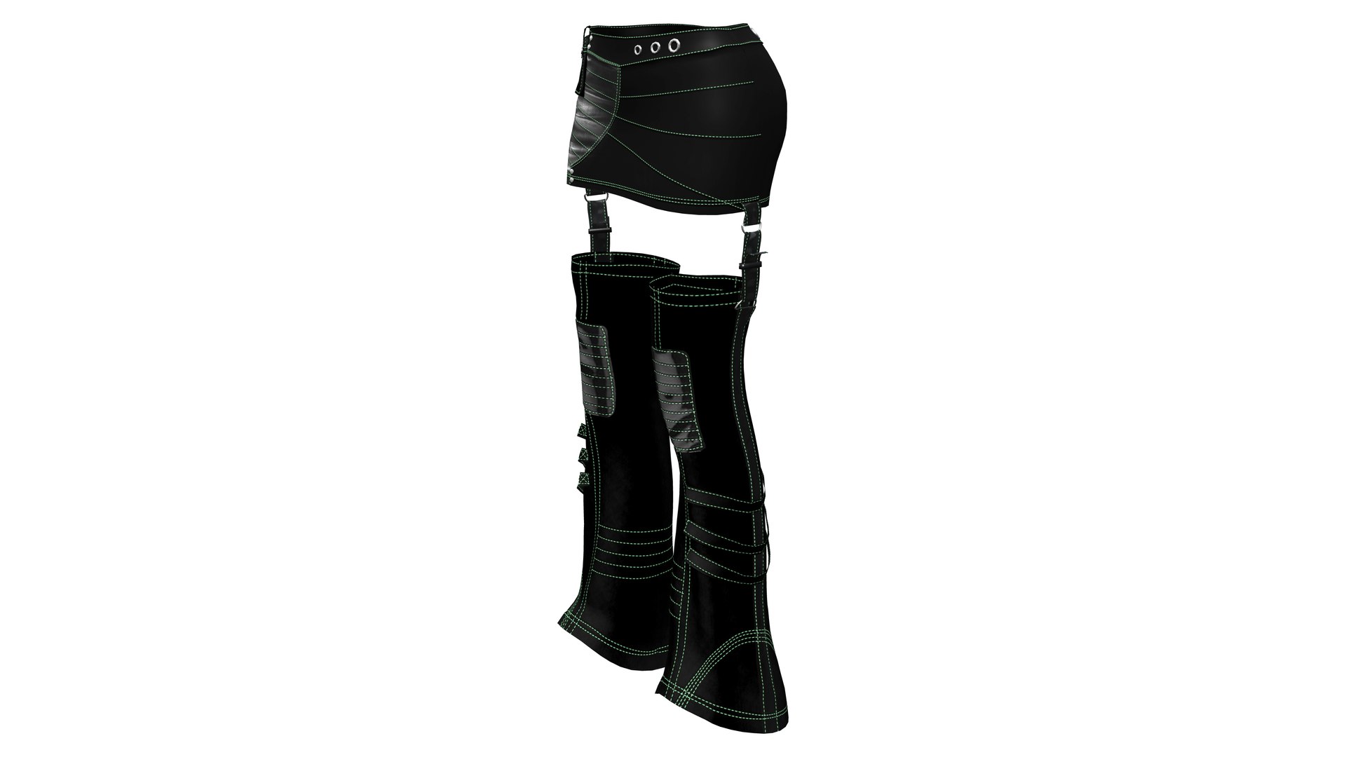3D Cryo Punk Skirt With Leggings model - TurboSquid 1904938