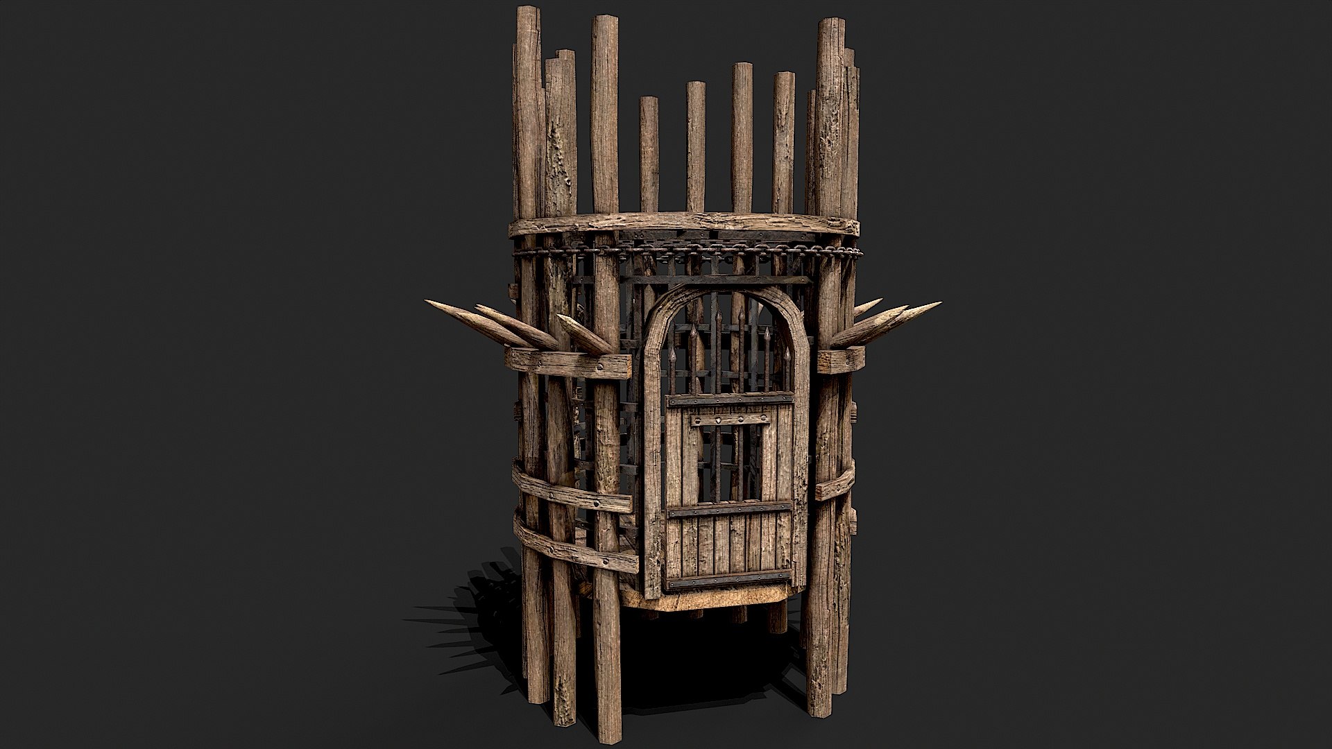 Medieval Modular Wooden Prison Cage 3D Model - TurboSquid 2358207
