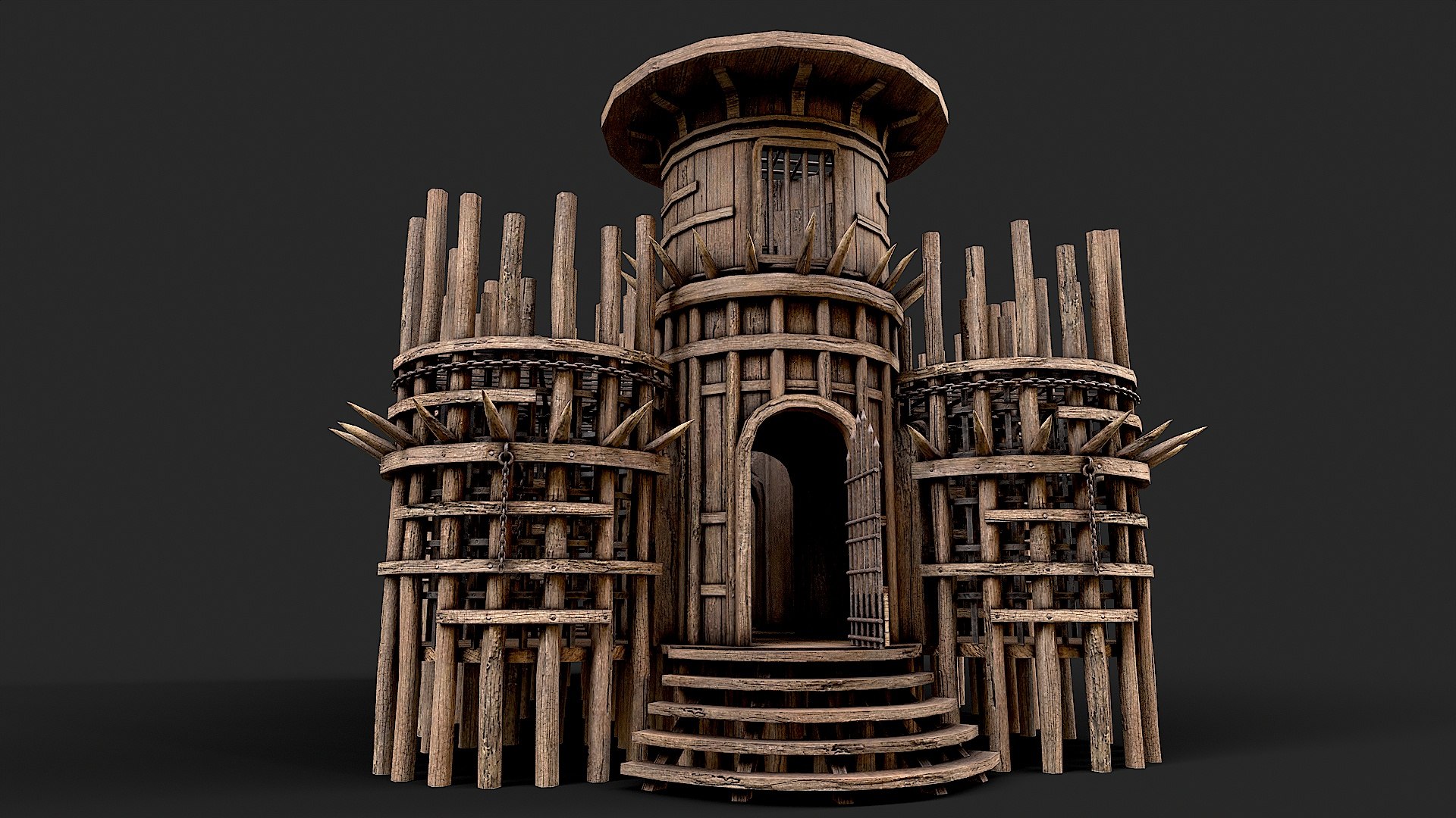 Medieval Modular Wooden Prison Cage 3D Model - TurboSquid 2358207