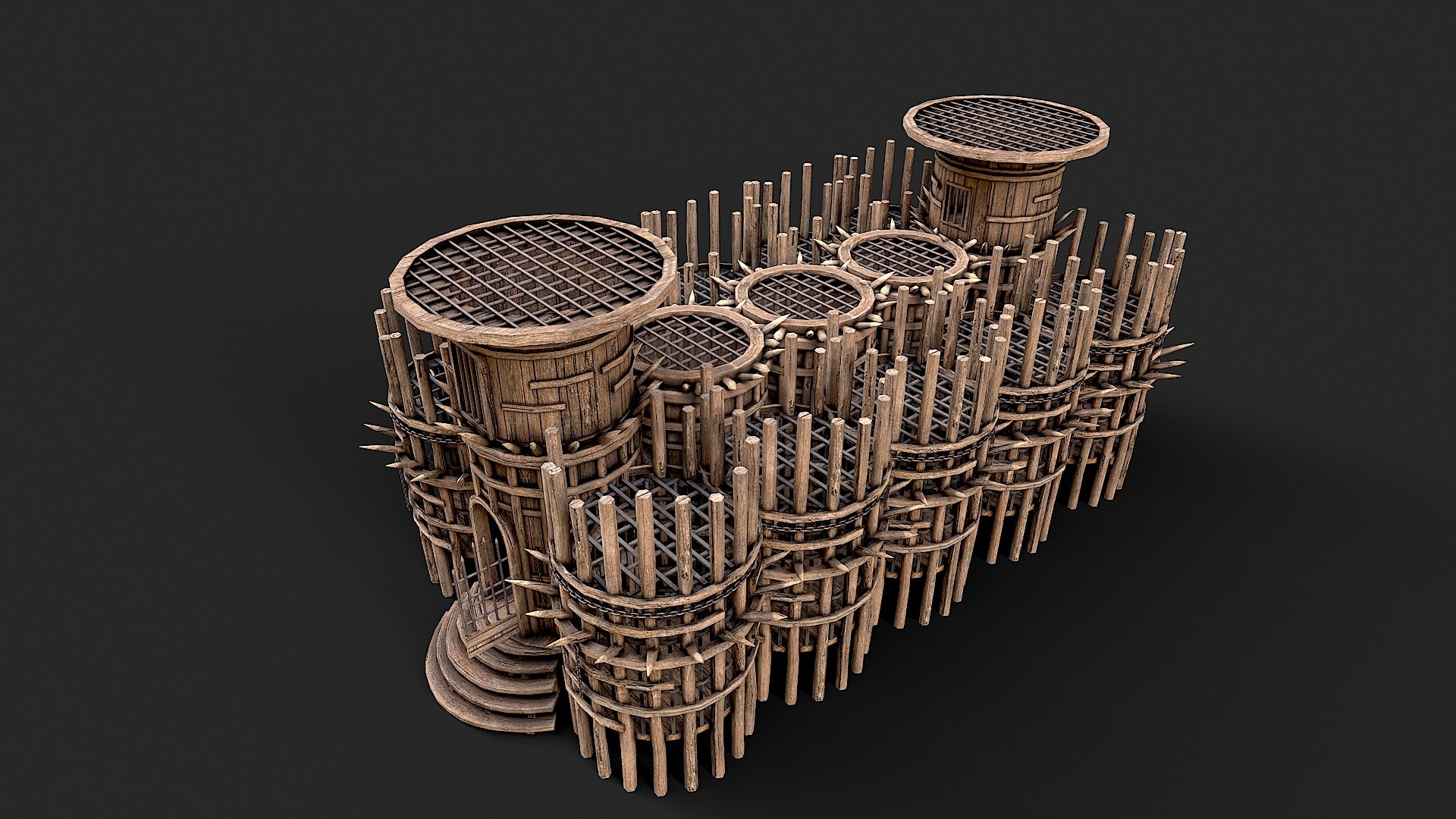 Medieval Modular Wooden Prison Cage 3D Model - TurboSquid 2358207