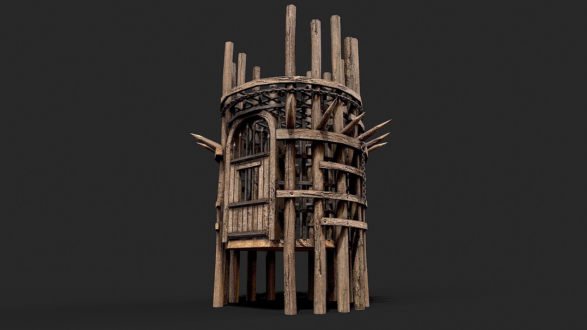Medieval Modular Wooden Prison Cage 3D Model - TurboSquid 2358207