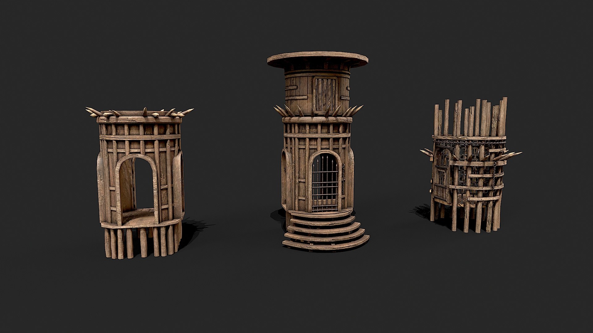 Medieval Modular Wooden Prison Cage 3D Model - TurboSquid 2358207