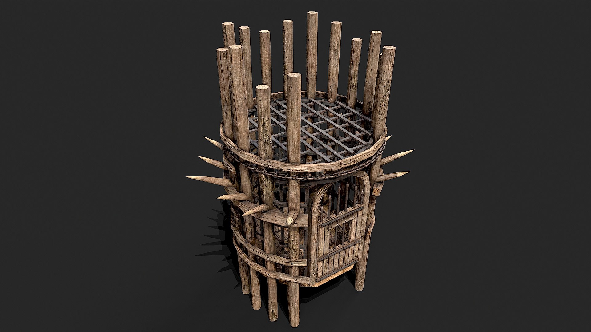 Medieval Modular Wooden Prison Cage 3D Model - TurboSquid 2358207