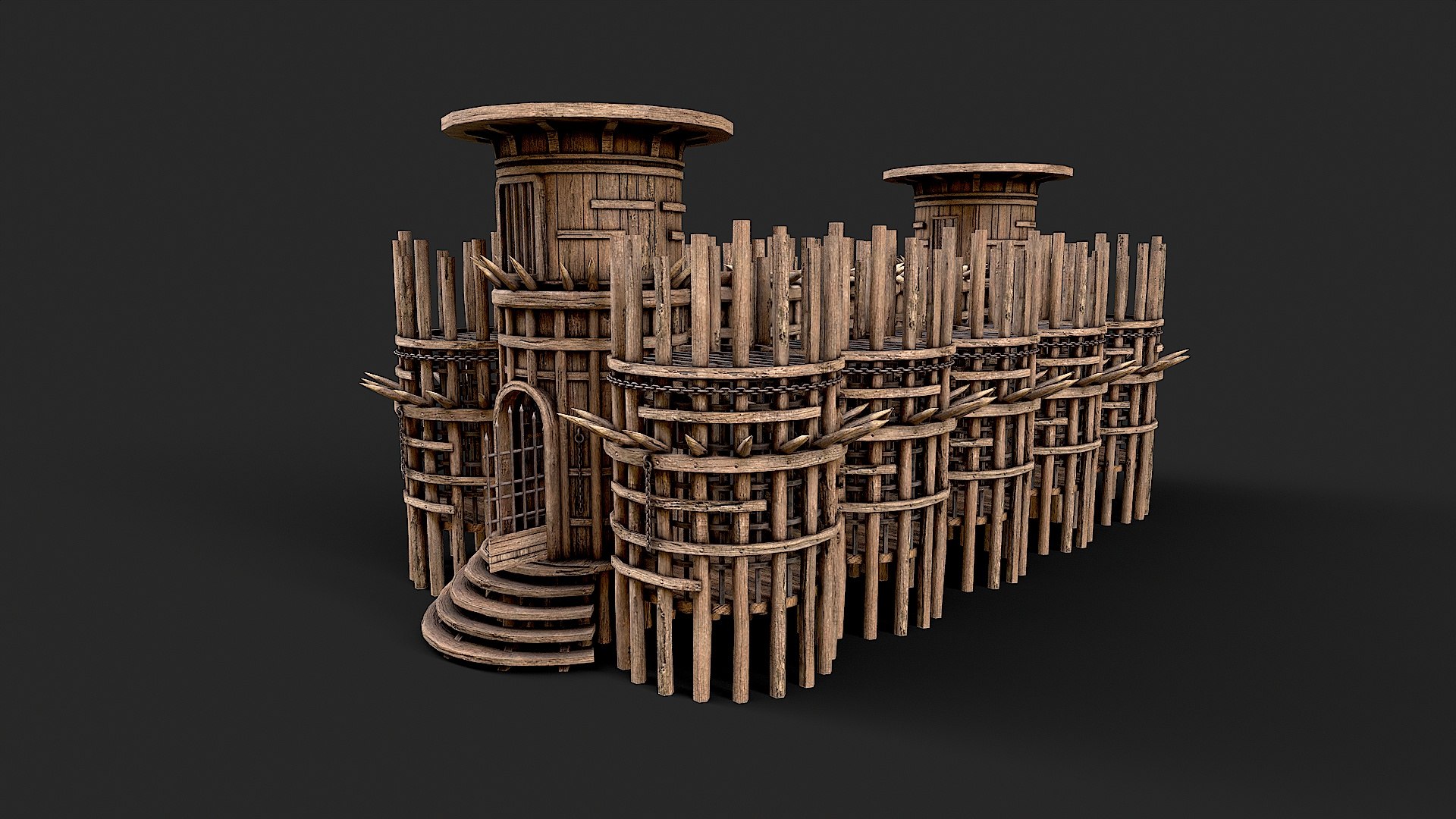 Medieval Modular Wooden Prison Cage 3D Model - TurboSquid 2358207