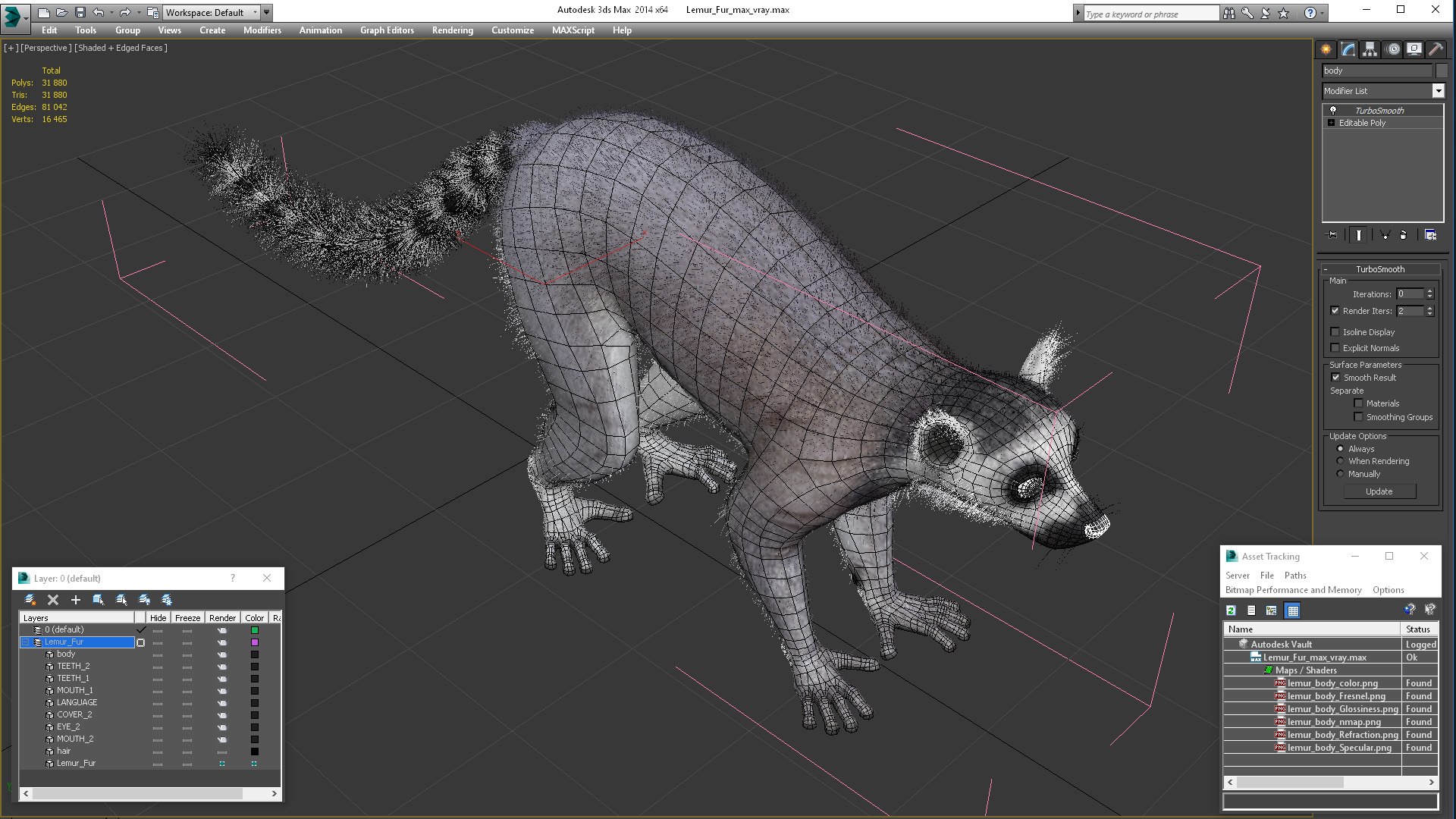 3D Lemur Fur Model - TurboSquid 2191767