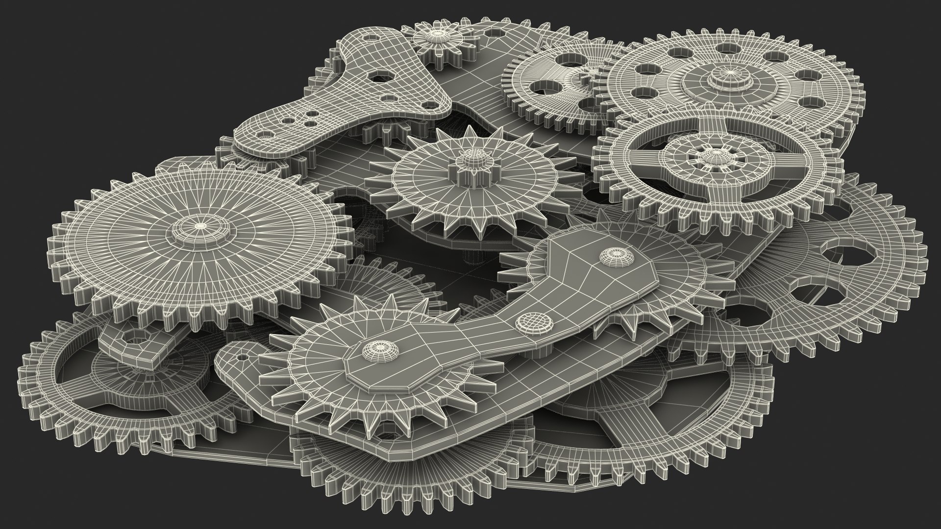 Cog Gears Mechanism Brass 3D Model - TurboSquid 1654167