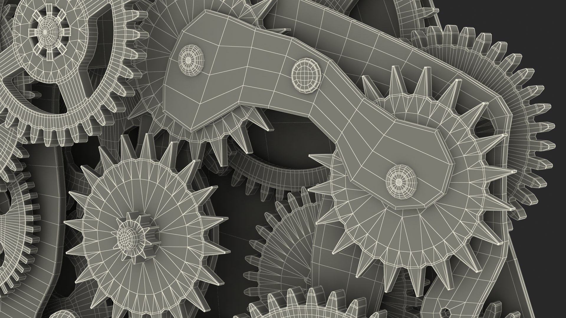 Cog Gears Mechanism Brass 3D Model - TurboSquid 1654167