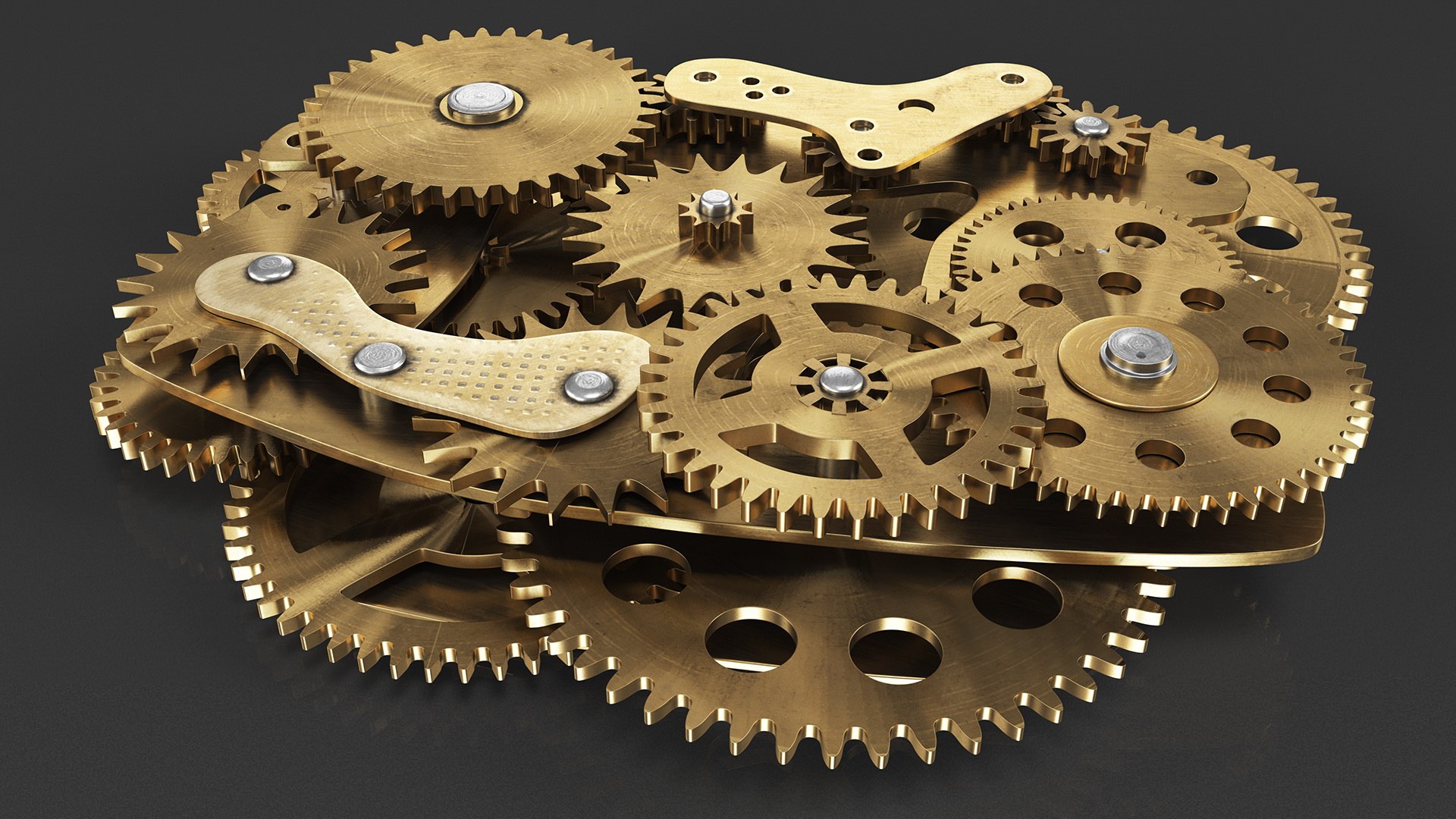 Cog gears mechanism brass 3D model - TurboSquid 1654167