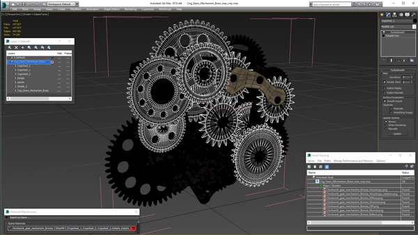 Cog gears mechanism brass 3D model - TurboSquid 1654167