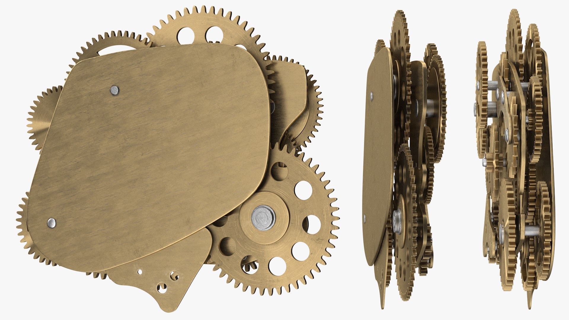 Cog gears mechanism brass 3D model - TurboSquid 1654167