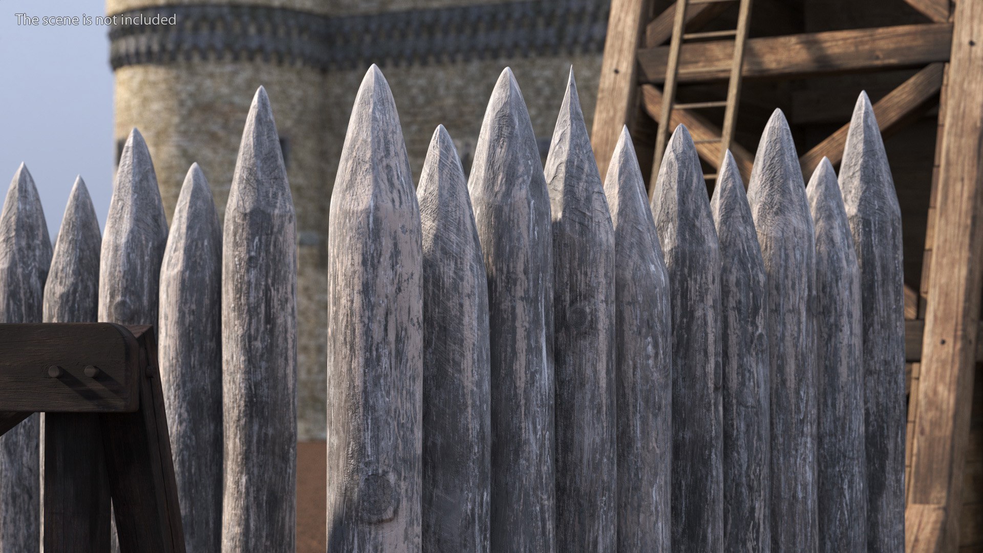 Medieval Faded Wooden Stockade 3D Model - TurboSquid 2349913