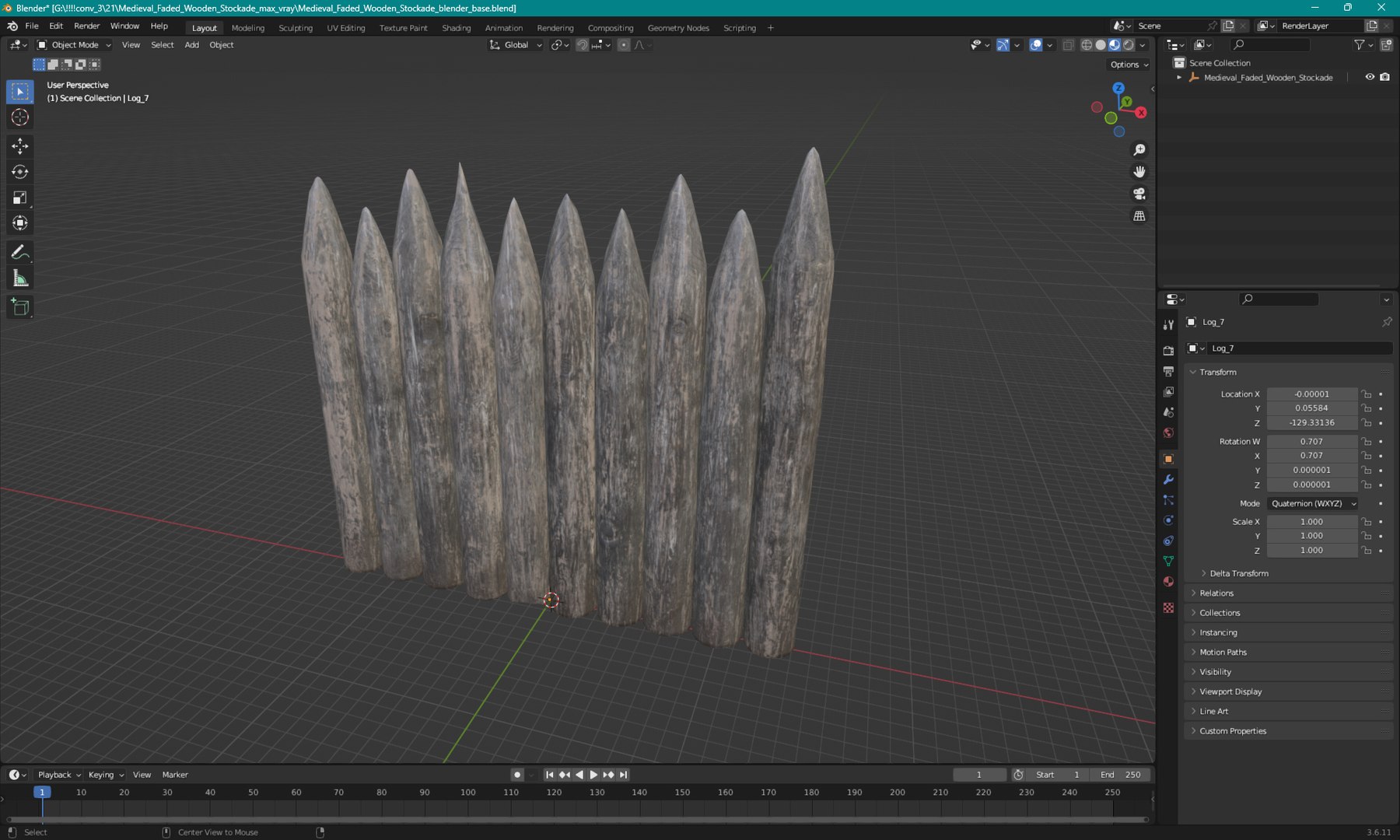 Medieval Faded Wooden Stockade 3D Model - TurboSquid 2349913