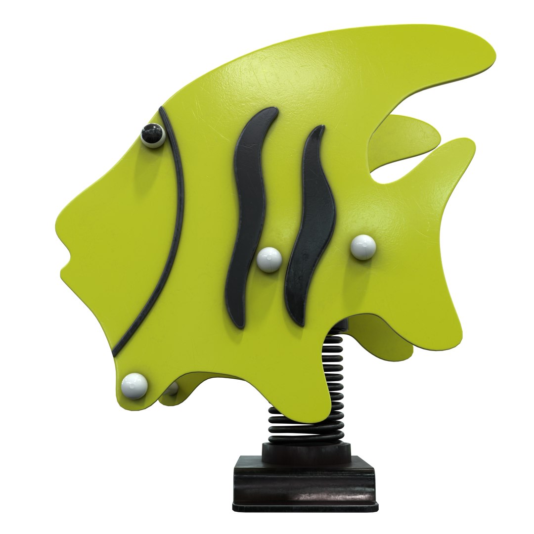 Playground Spring Rider Fish - 3D Model PBR Textured 4K 3D Model ...