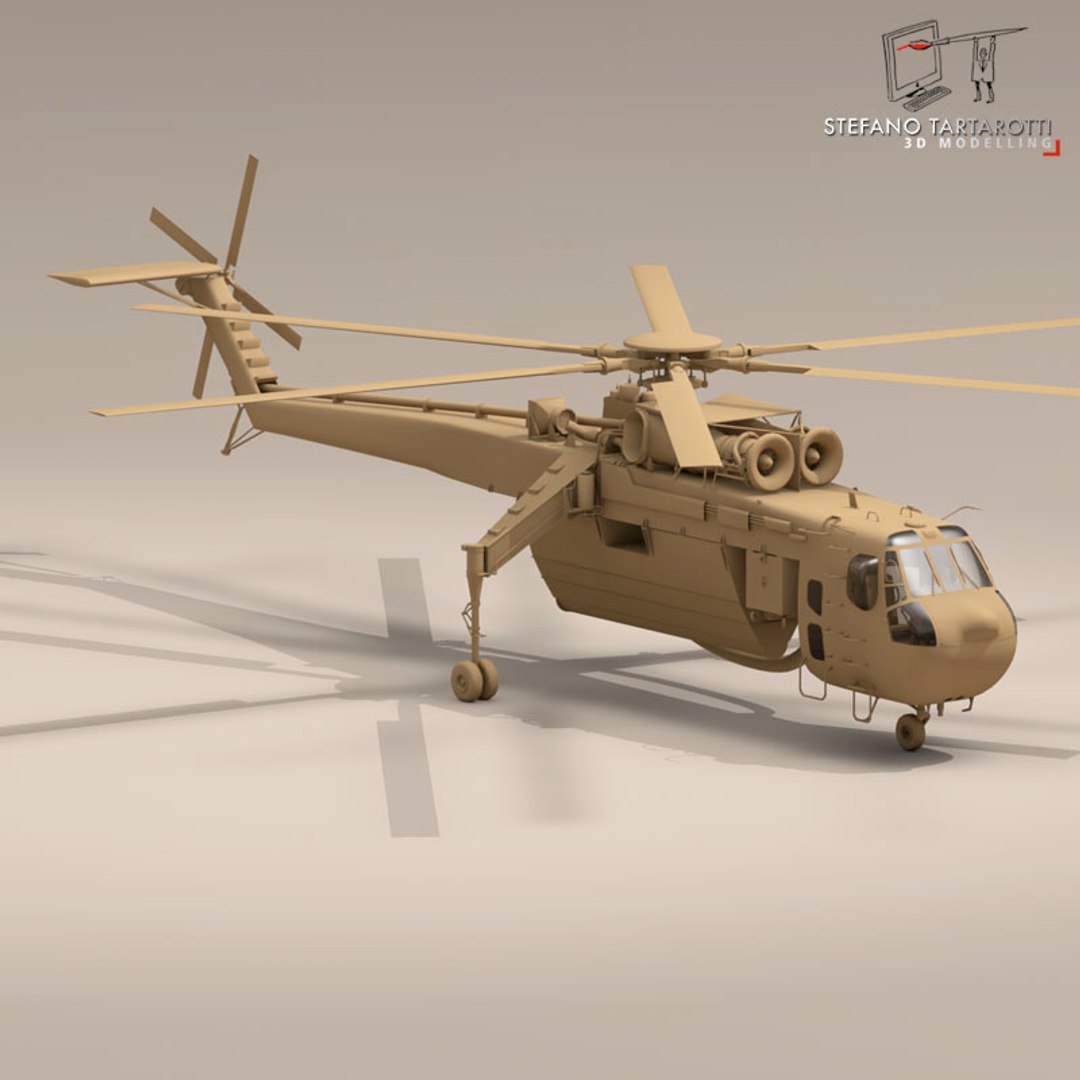 3d Model Of S-64f Skycrane S-64e S-64