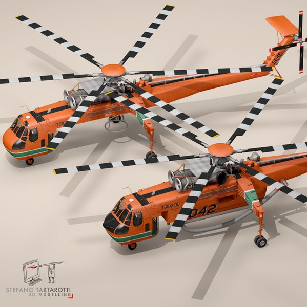 Sikorsky s-64 skycrane helicopter 3D model - TurboSquid 1495746