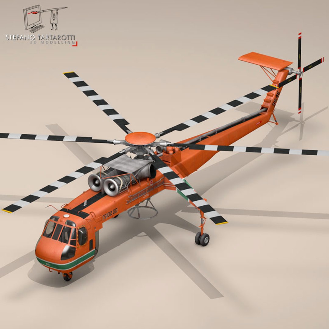 3d Model Of S-64f Skycrane S-64e S-64