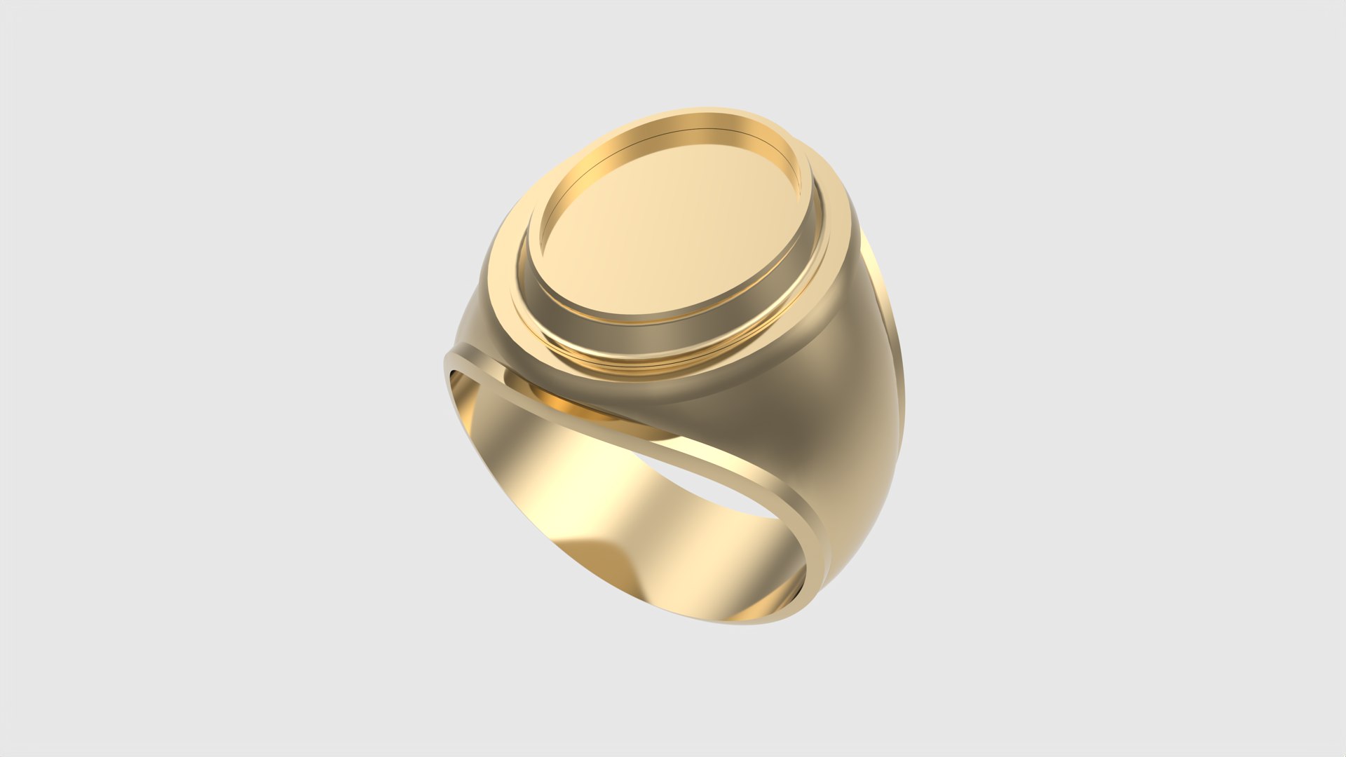 3D Elegant Oval Inset Signet Ring JDBCo - TurboSquid 2342837