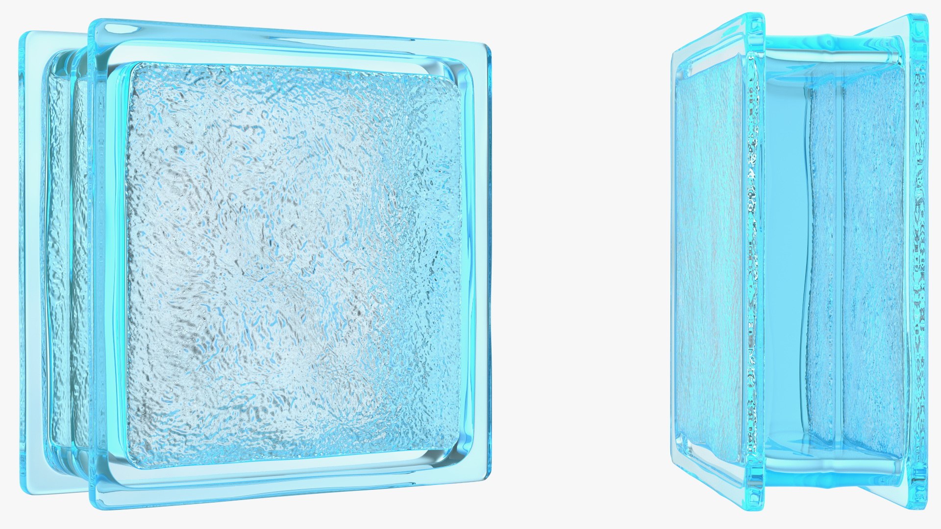 Ice Pattern Glass Block Blue Model - TurboSquid 1830848