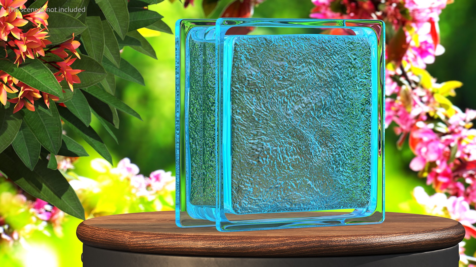 Ice Pattern Glass Block Blue Model - TurboSquid 1830848