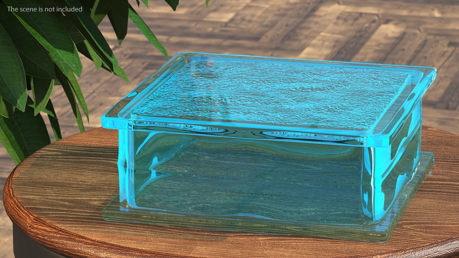 Ice Pattern Glass Block Blue Model - TurboSquid 1830848