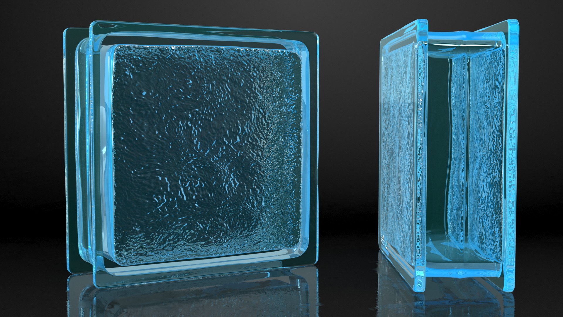 Ice Pattern Glass Block Blue Model - TurboSquid 1830848