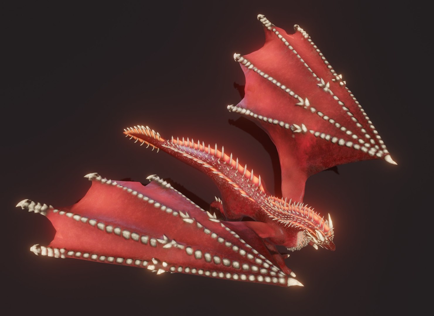 Realistic Red Dragon Animated Low-poly 3D Model 3D Model - TurboSquid ...