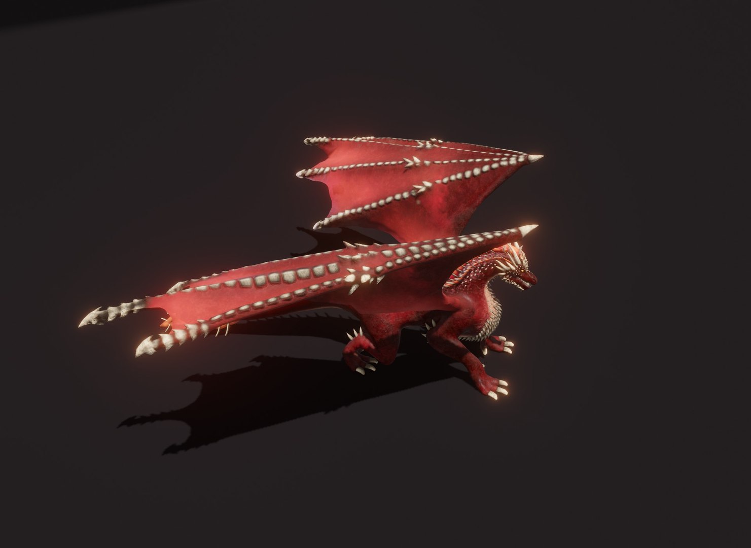 Realistic Red Dragon Animated Low-poly 3D Model 3D Model - TurboSquid ...