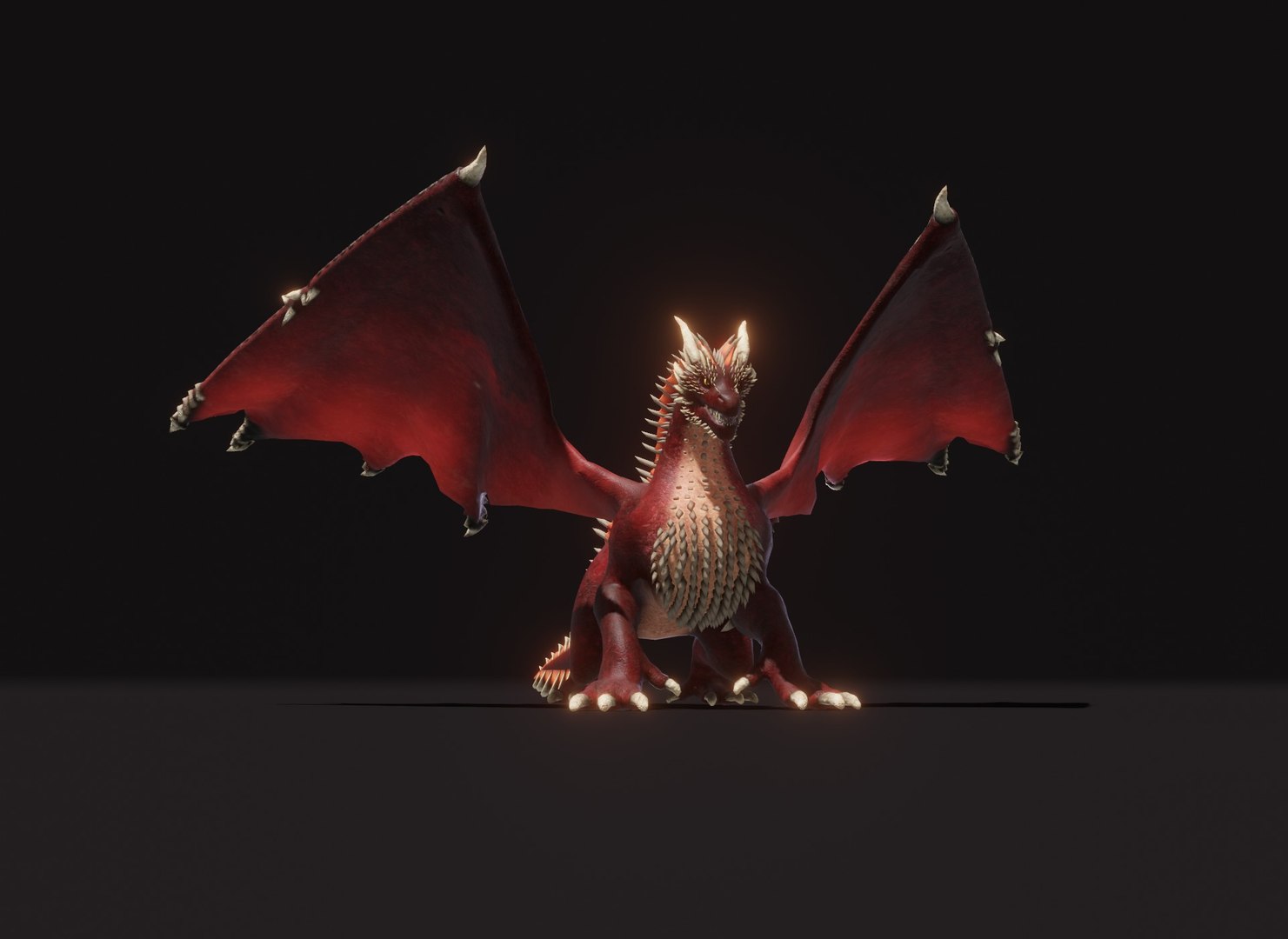 Realistic Red Dragon Animated Low-poly 3D Model 3D Model - TurboSquid ...