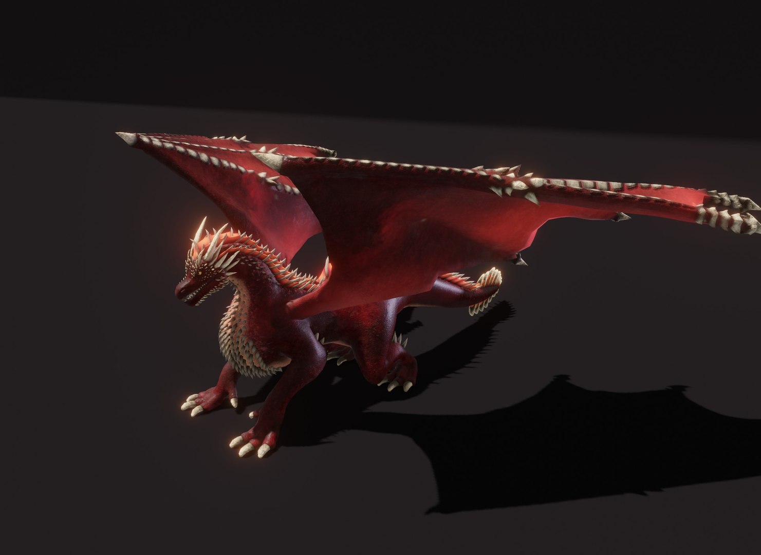 Realistic Red Dragon Animated Low-poly 3D Model 3D Model - TurboSquid ...