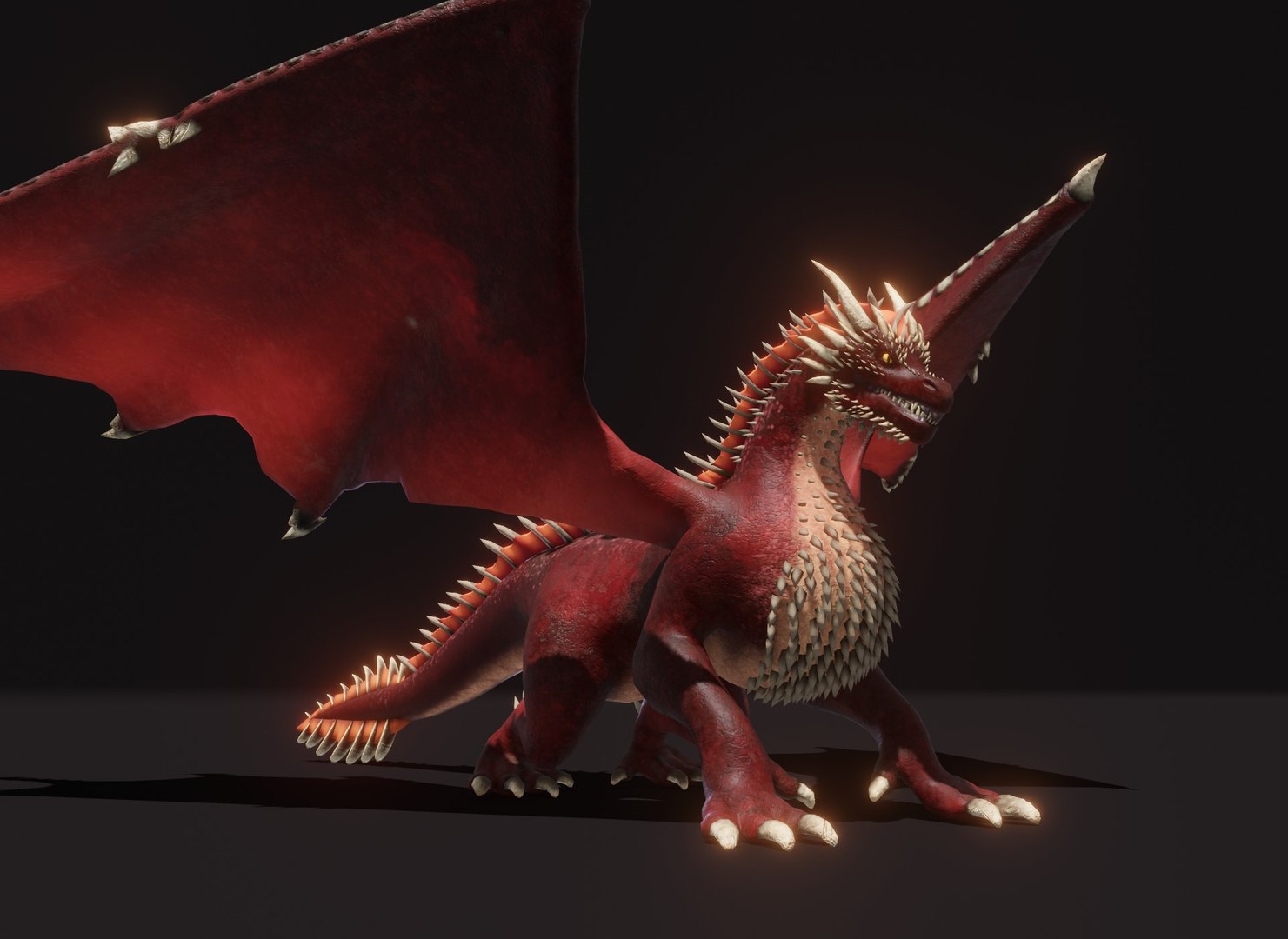 Realistic Red Dragon Animated Low-poly 3D Model 3D Model - TurboSquid ...