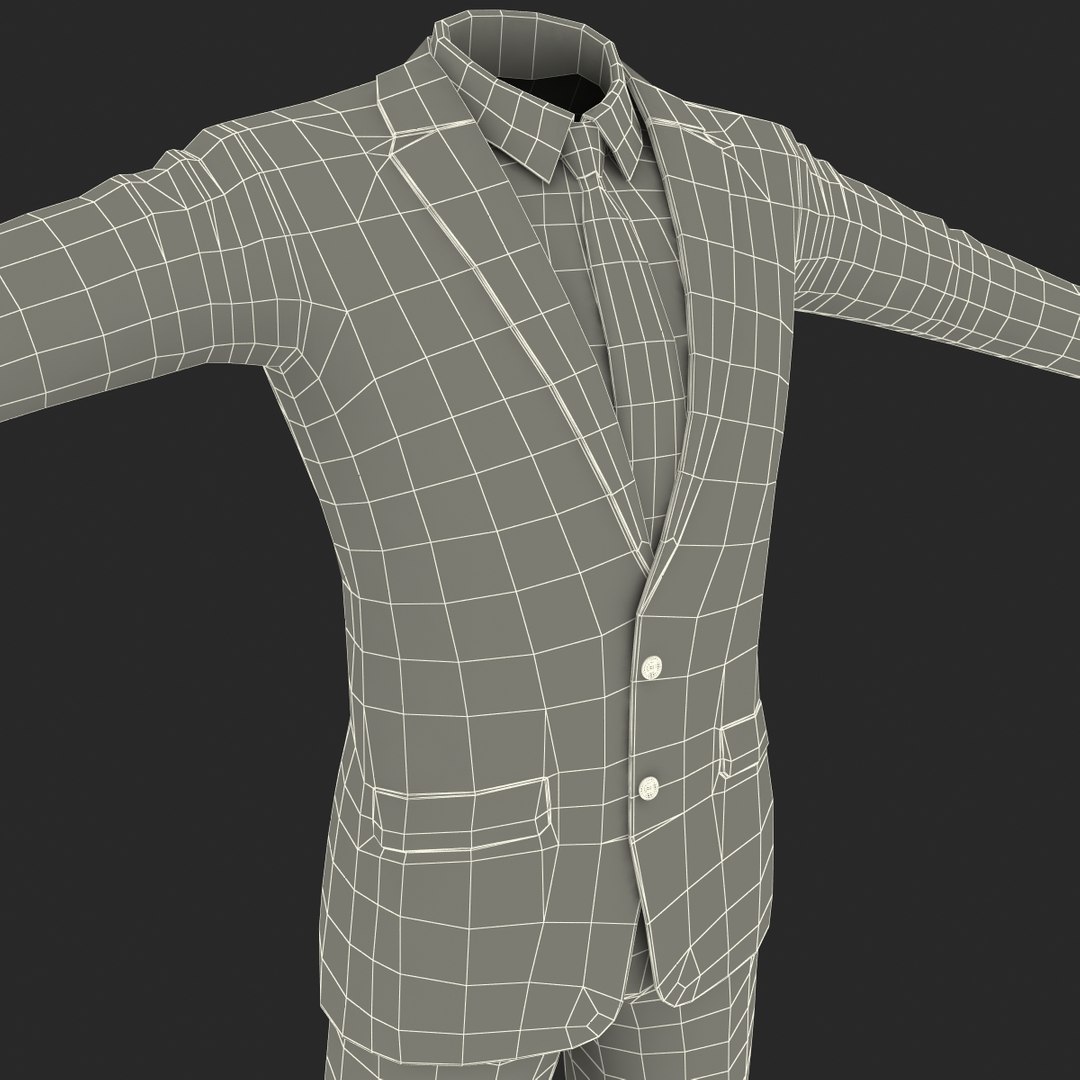 3d men suit 6 version model