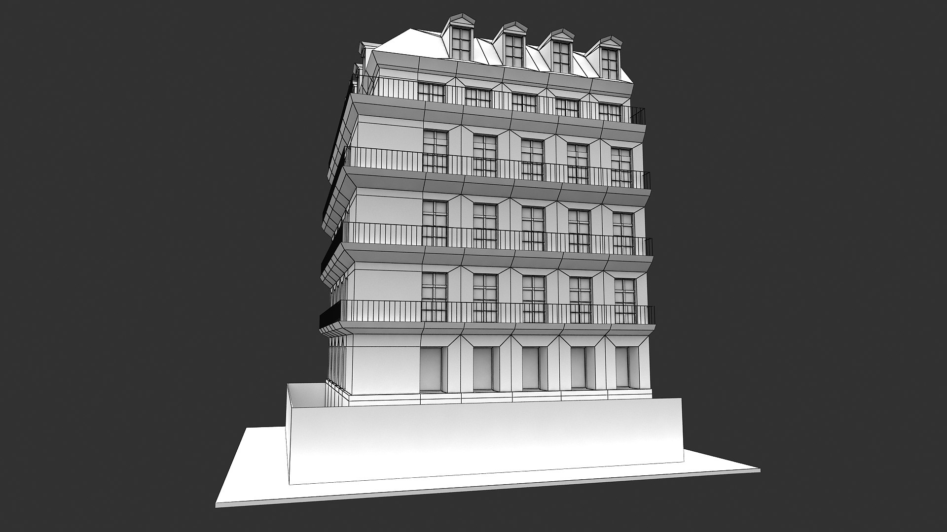3D Typical Parisian Corner Building model - TurboSquid 1717114