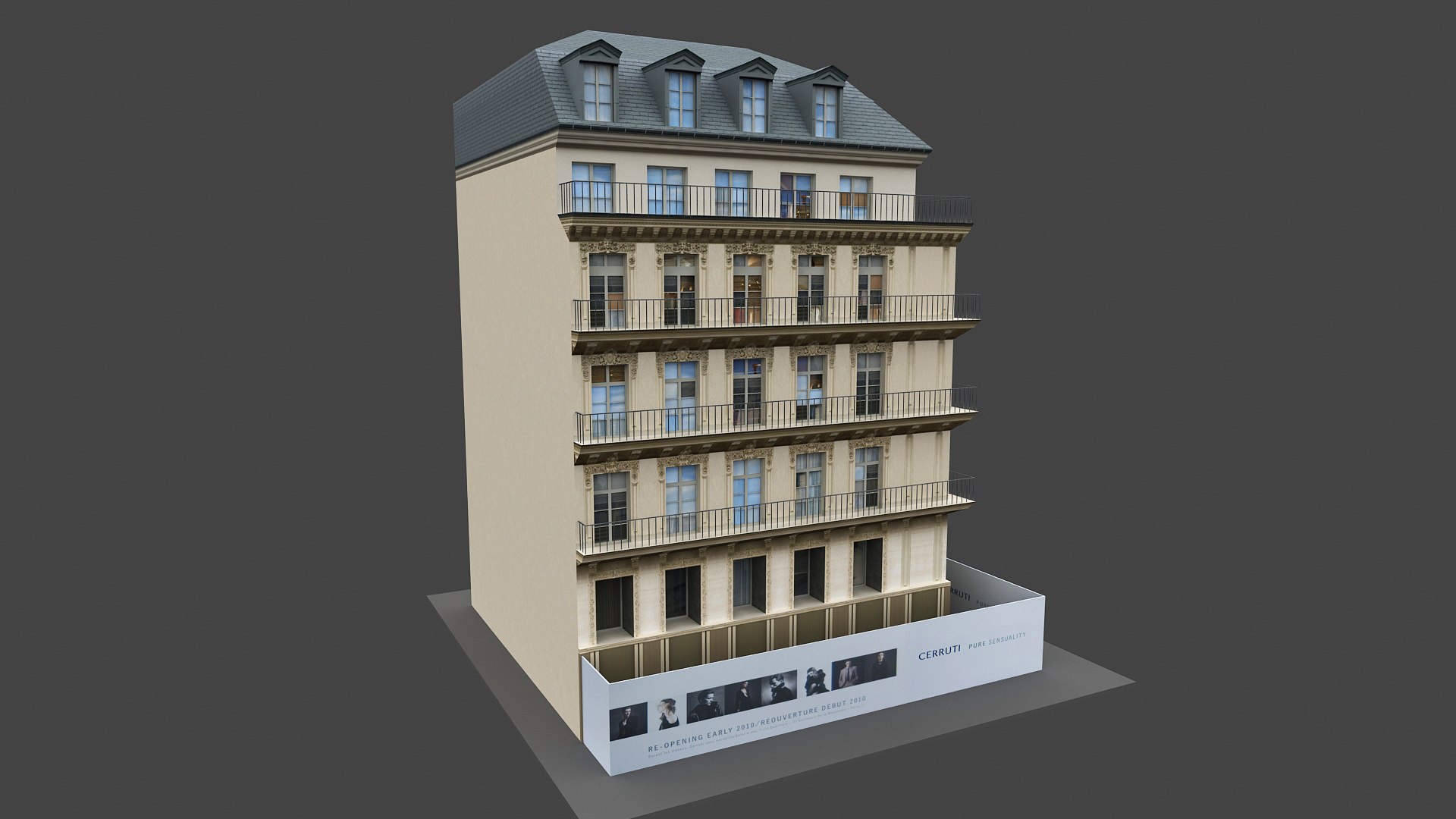 3D Typical Parisian Corner Building model - TurboSquid 1717114